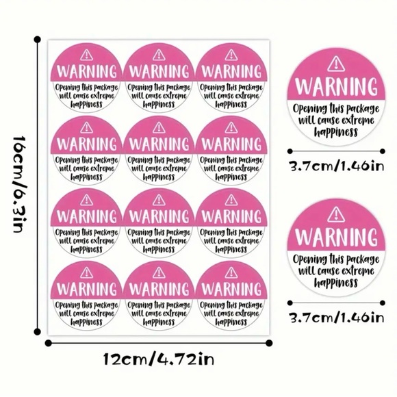 Office | 6 Count Warning Extreme Happiness Stickers | Poshmark